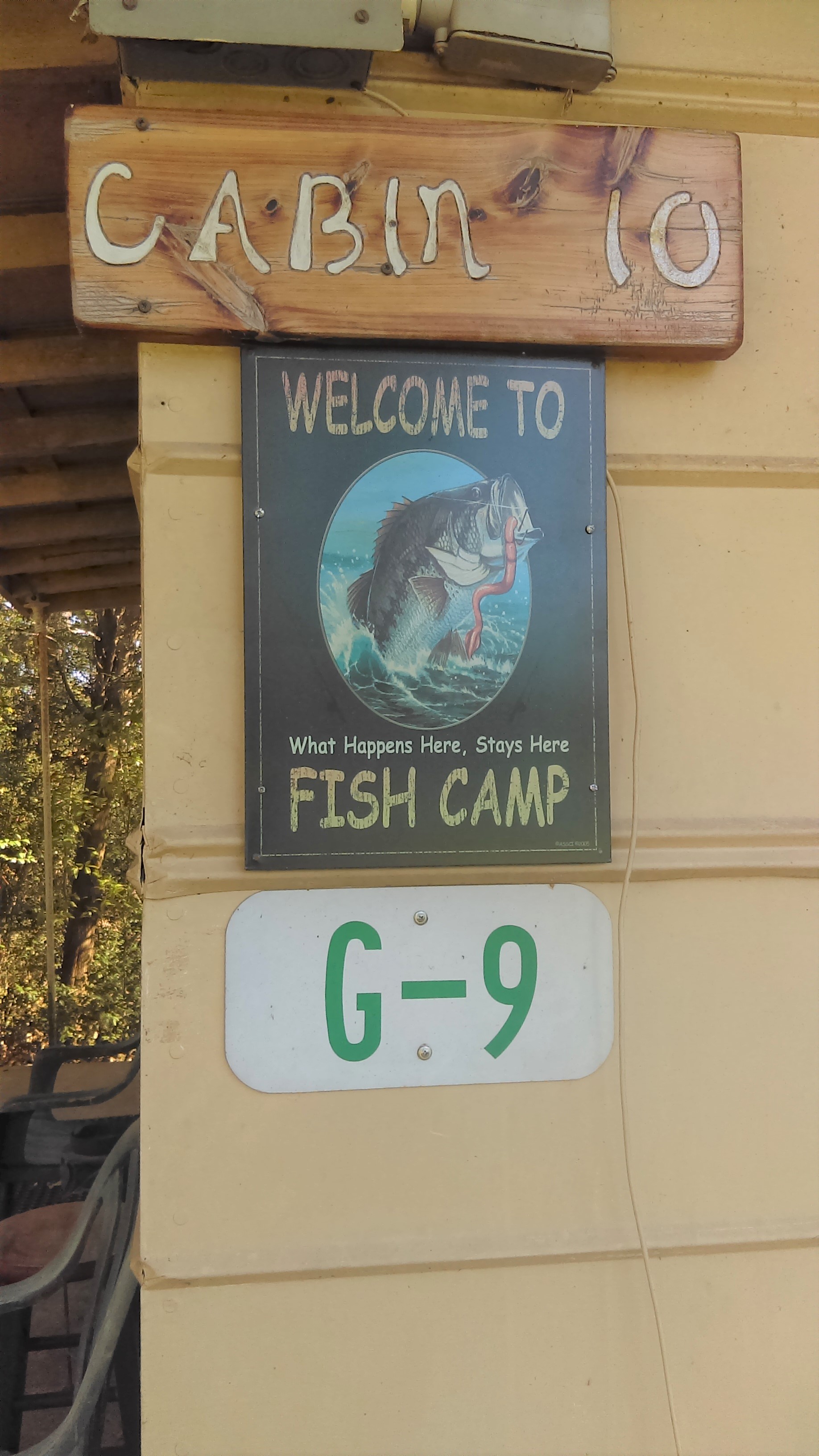 Cabin 10 Fish Camp Sign – Star Ranch Nudist Club
